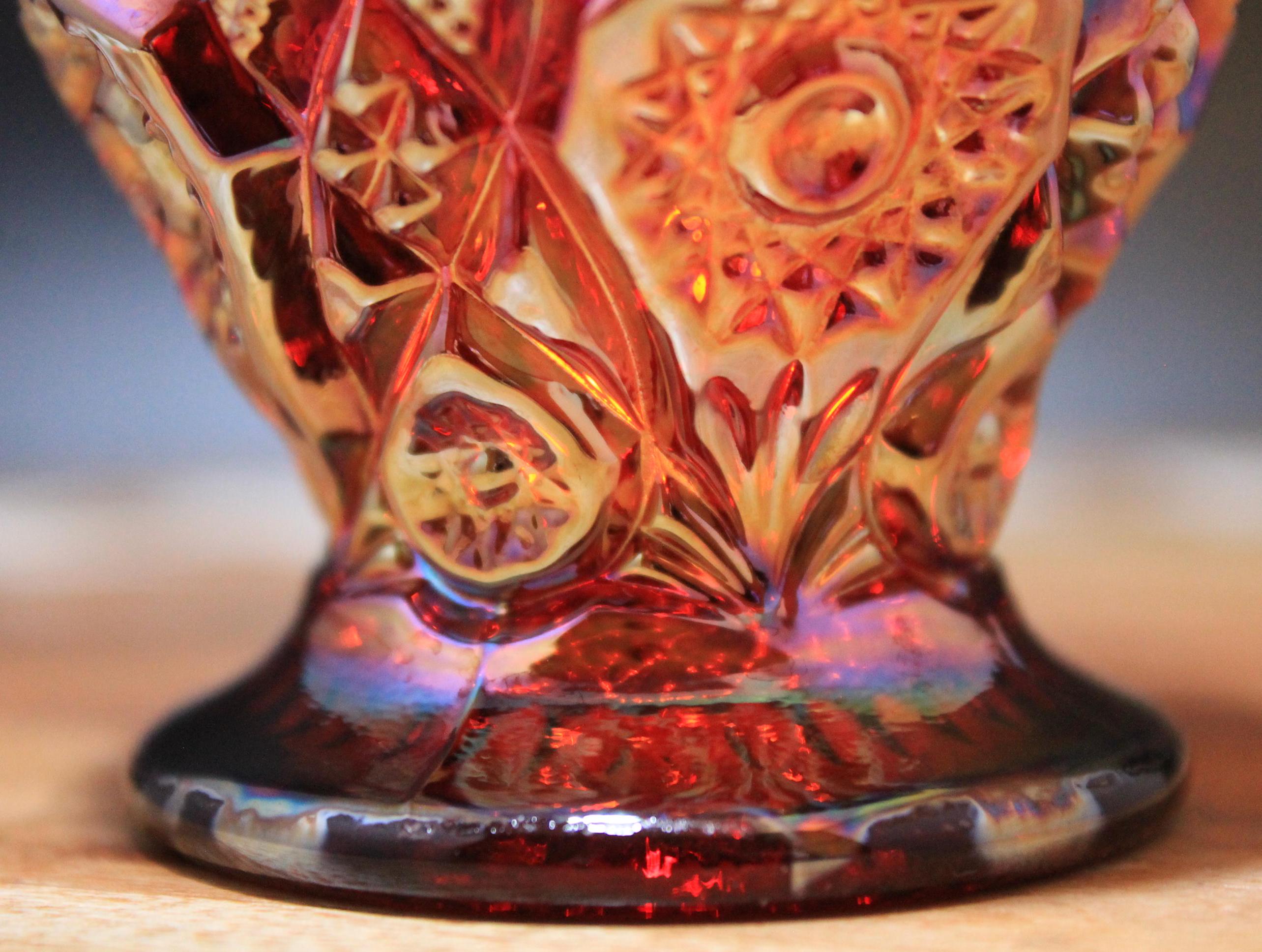 Imperial Red Carnival Glass Toothpick Holder by Imperial Glass Company ...