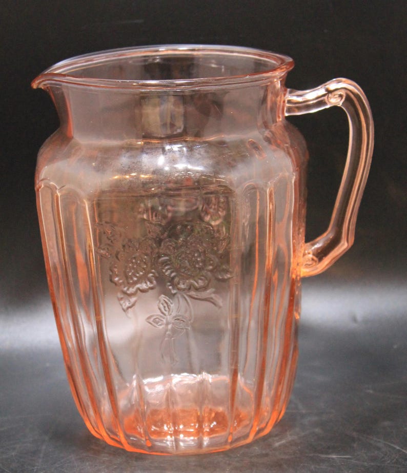 Anchor Hocking Mayfair "open Rose" Pink Depression Glass Pitcher (80oz ...