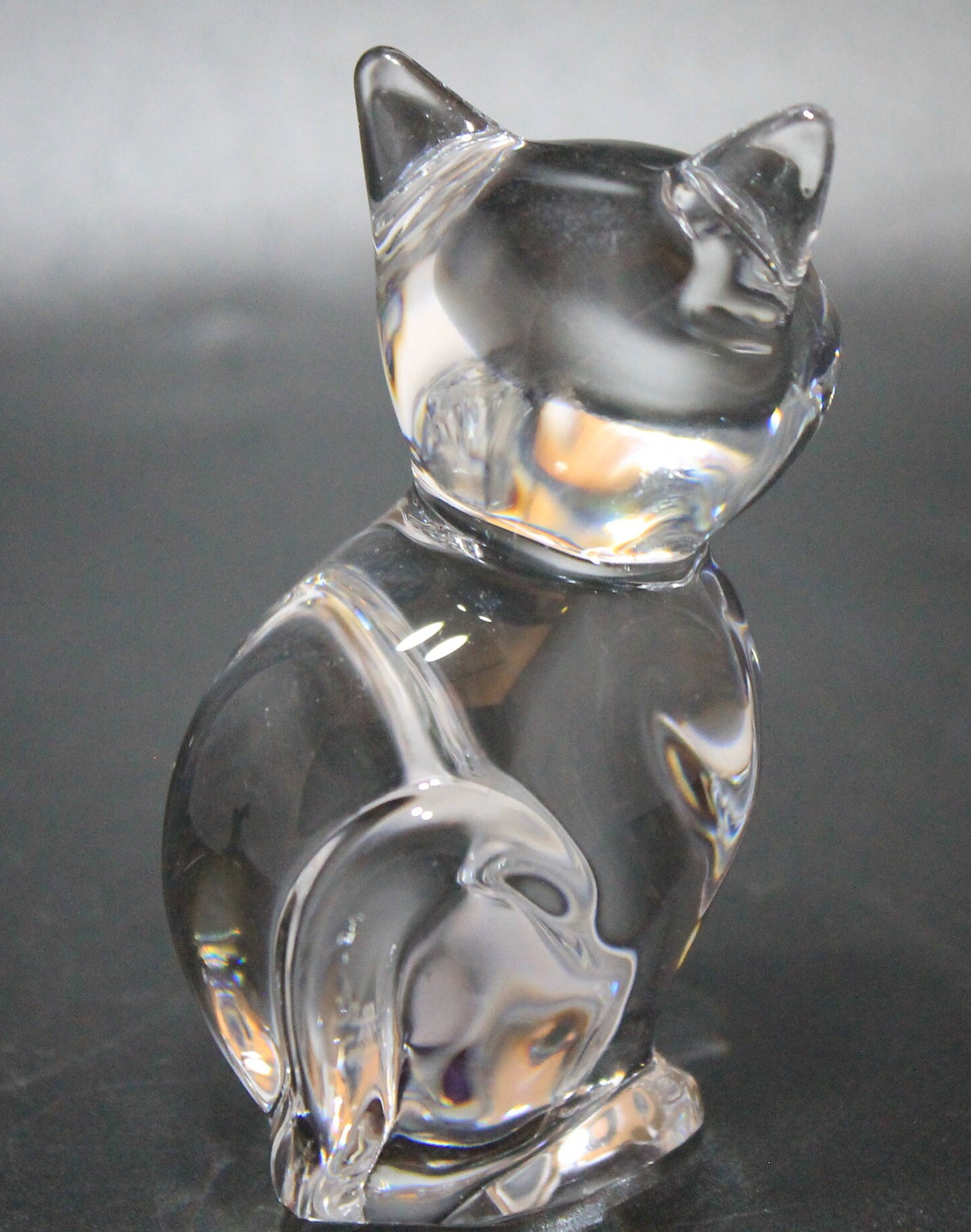 Daum France Crystal Cat Figurine - Etsy