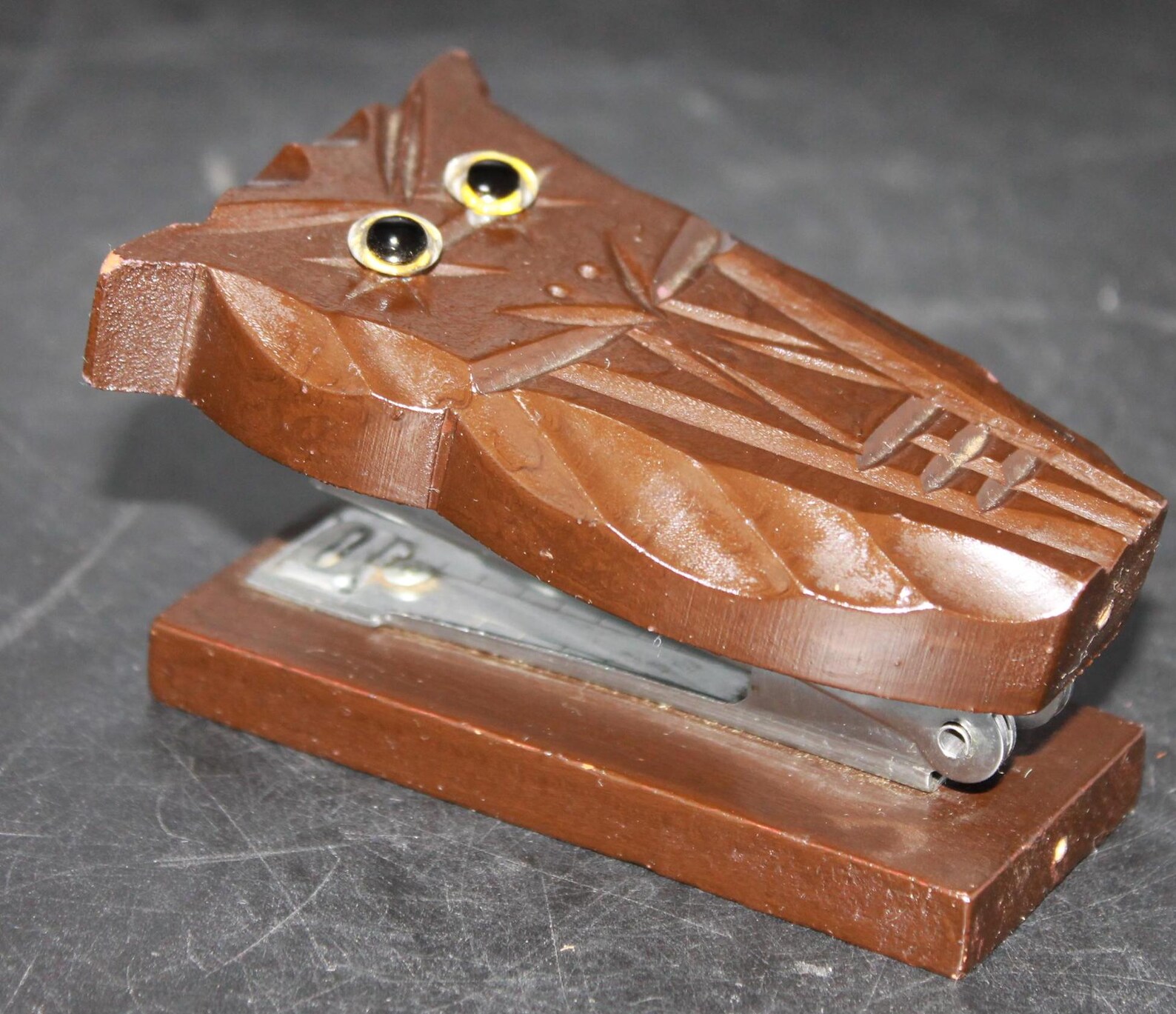 Small Vintage Carved Wooden Owl Stapler - Etsy