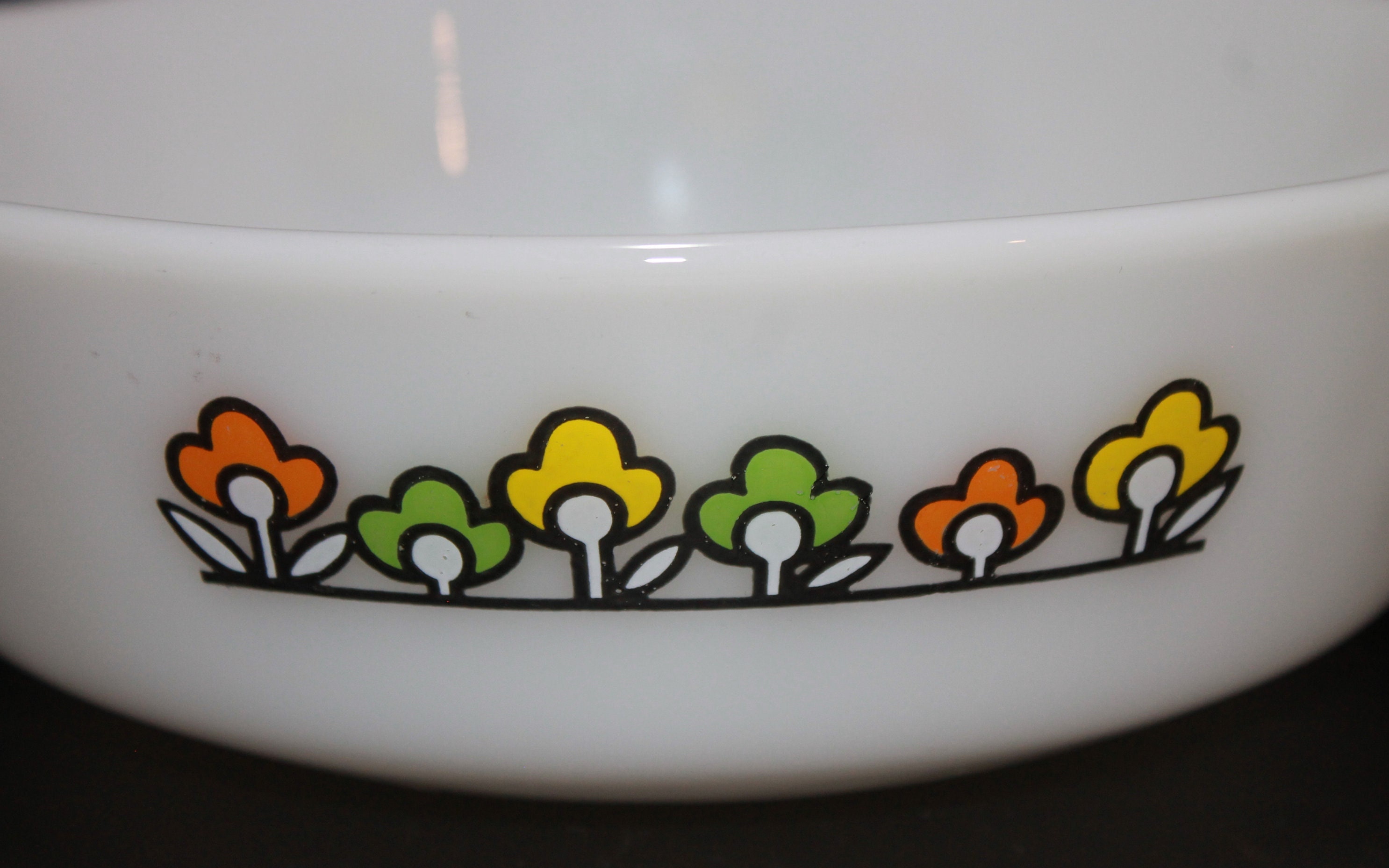 FIRE KING Summerfield Flowers Pattern Milk Glass Ovenware Dish - Etsy