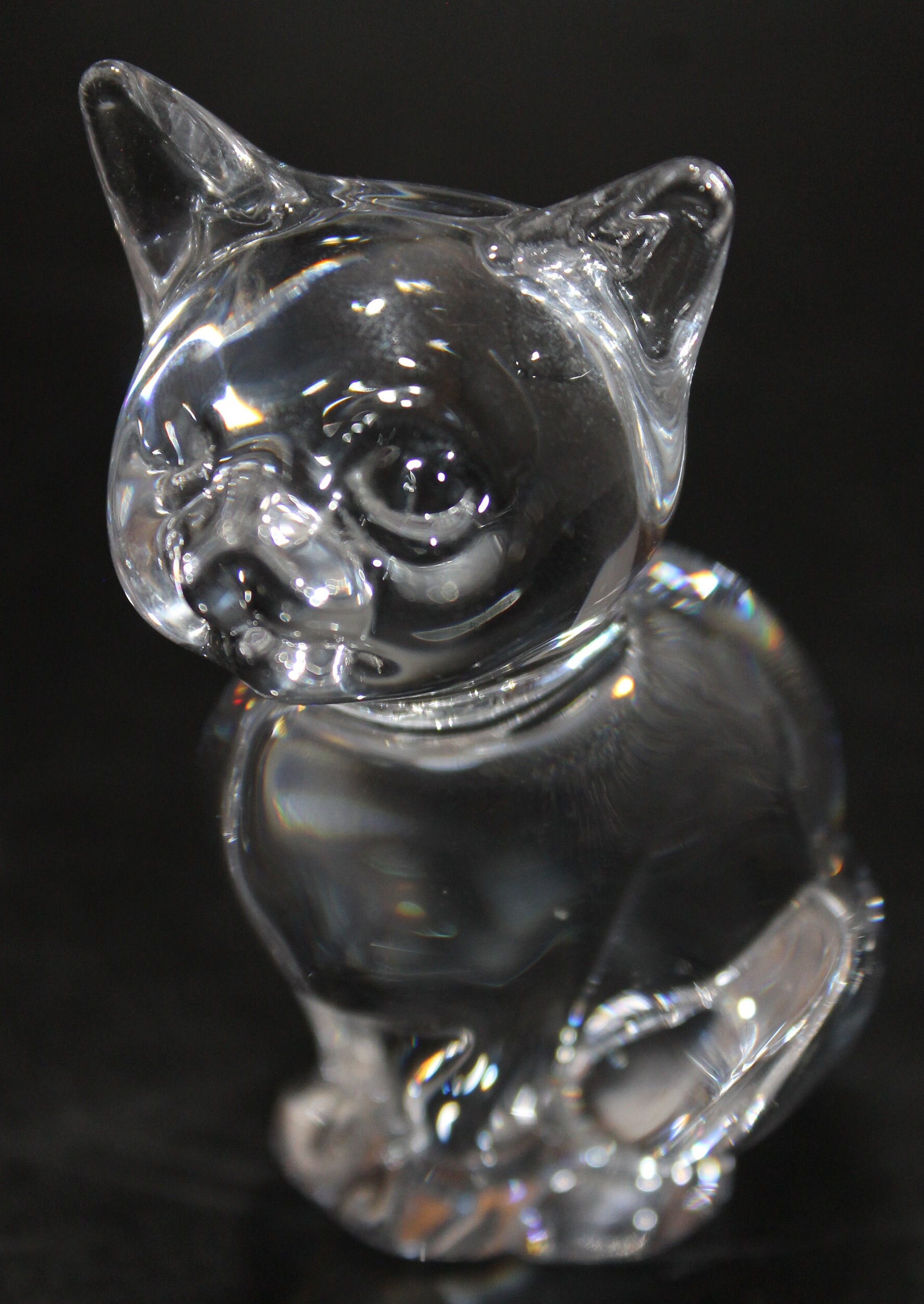 Daum France Crystal Cat Figurine - Etsy