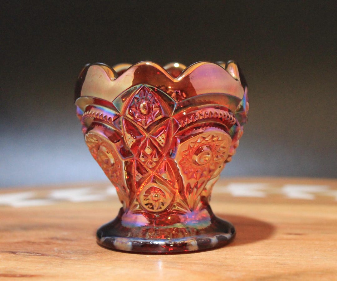Imperial Red Carnival Glass Toothpick Holder by Imperial Glass Company ...