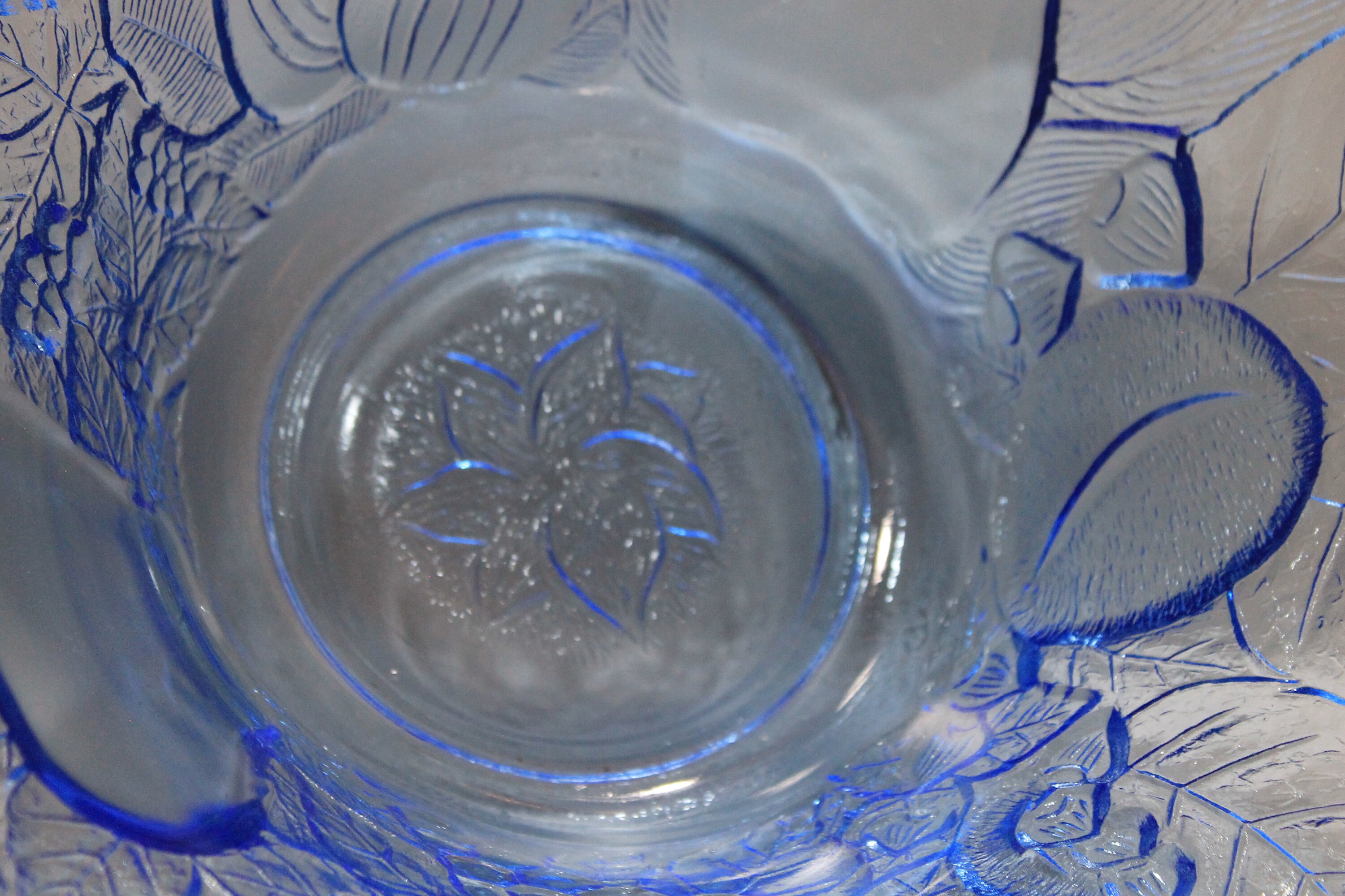 1960s KIG Indonesia Embossed Ice Blue Glass Bowl - Etsy