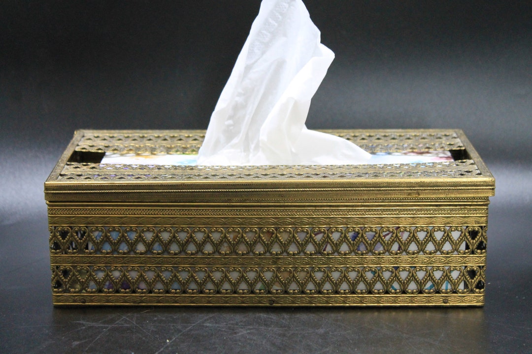 Hollywood Regency Filigree Tissue Box Holder With Hinged Lid - Etsy