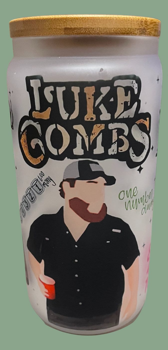 Luke Combs Tumbler, 16 Oz Frosted Glass Can, Frosted Tumbler, Country ...