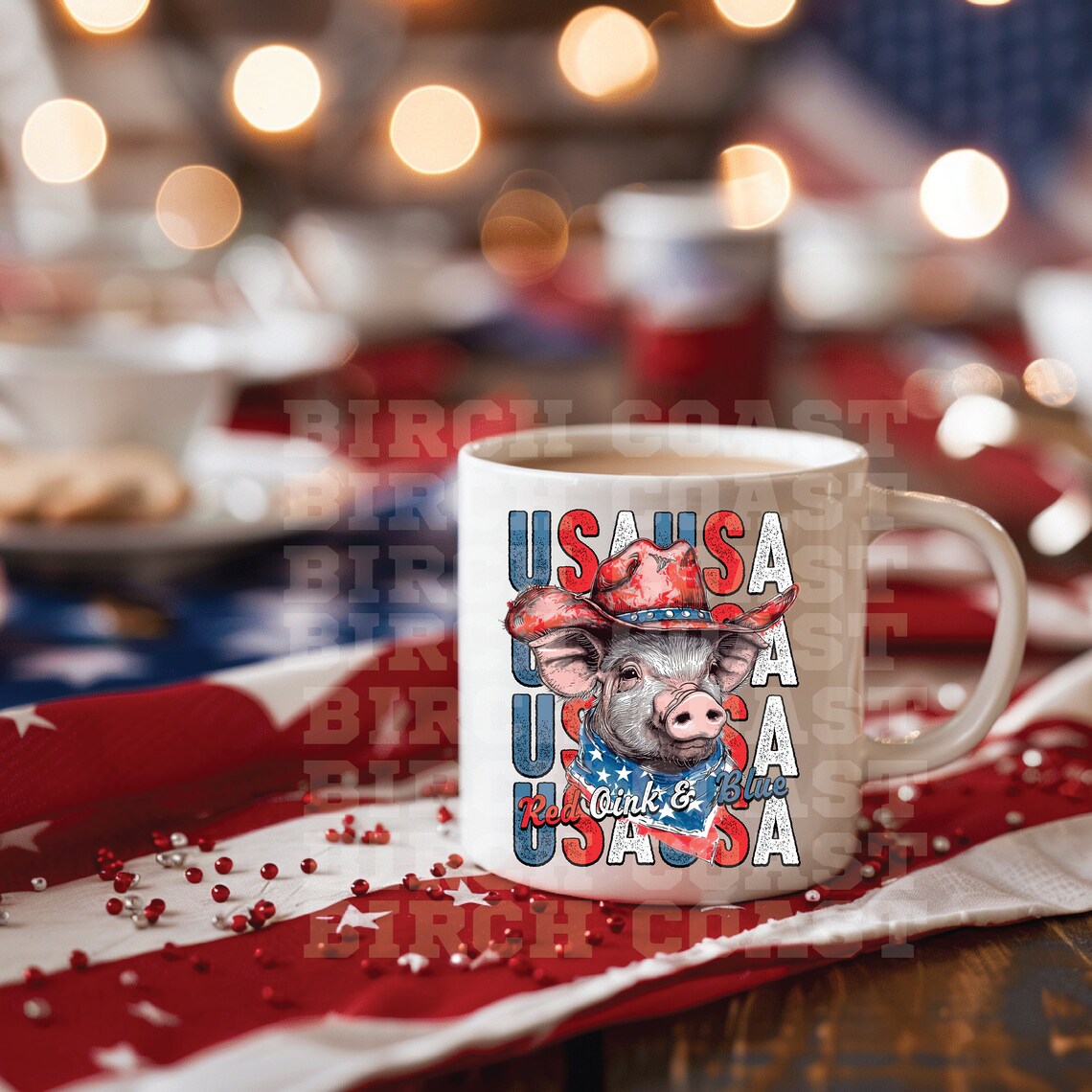 American Pig PNG, Western Png, 4th of July Png, Western 4th of July Png ...