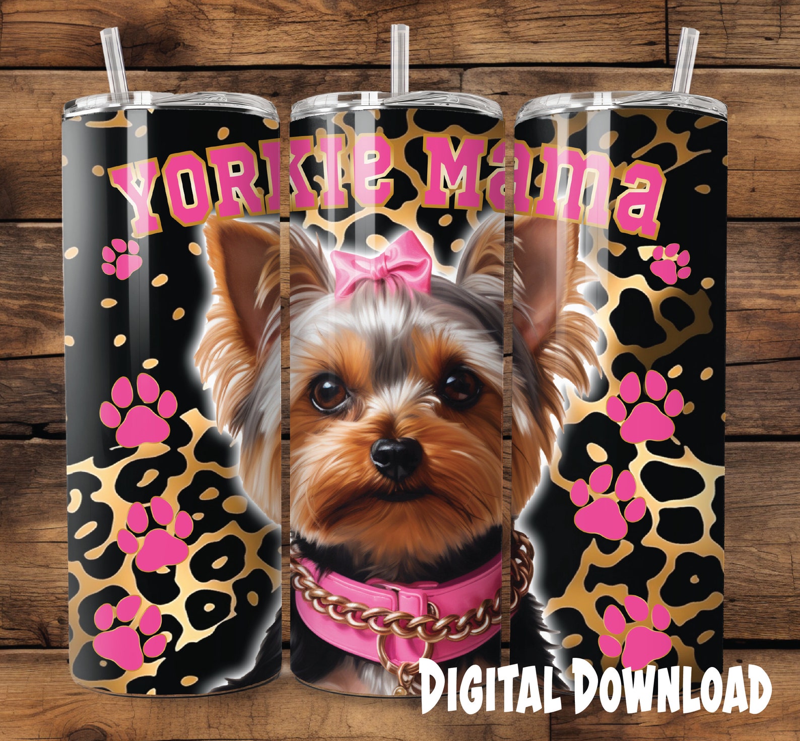 Yorkie Mama Tumbler Wrap, Yorkie Dog Wrap, Dog Mama Tumbler Wrap, 20 Oz ...