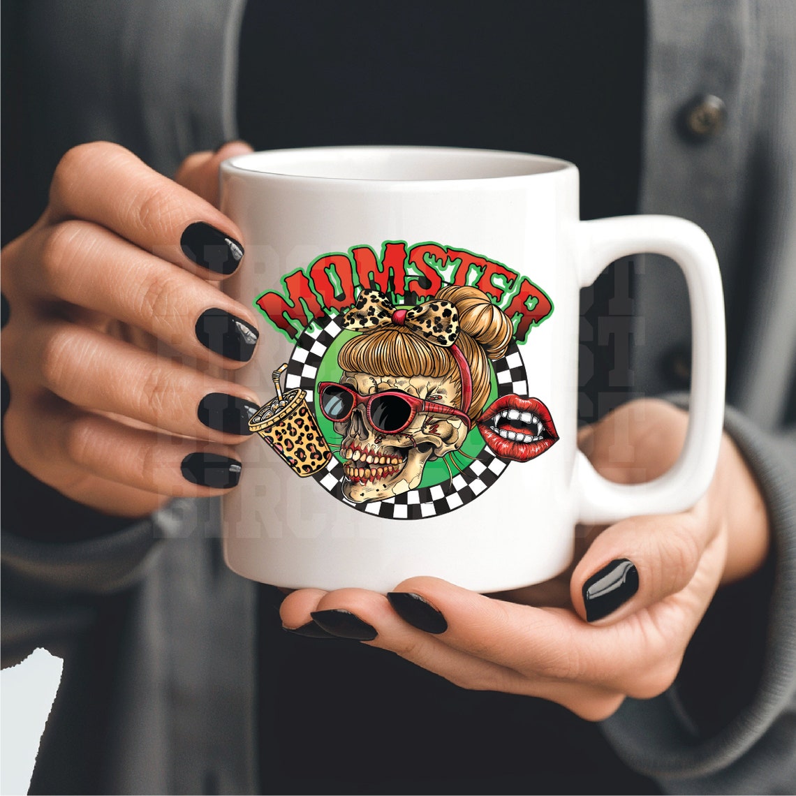 Momster Hallowen Png Mom Halloween Png Iced Coffee Png Mom Life Png Spooky Mama Mama Png