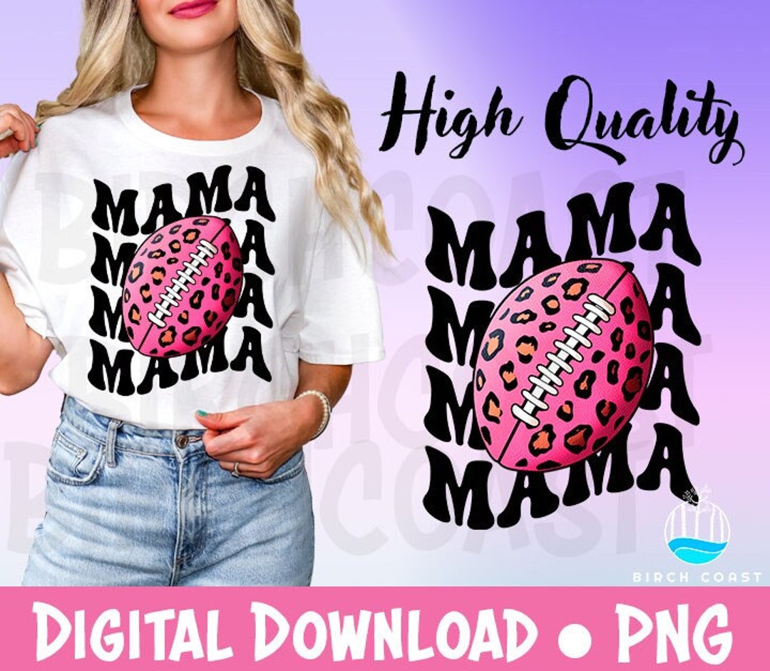 Foot Ball Mama Png, Pink Leopard Print Football Mama Png, Pink Leopard ...