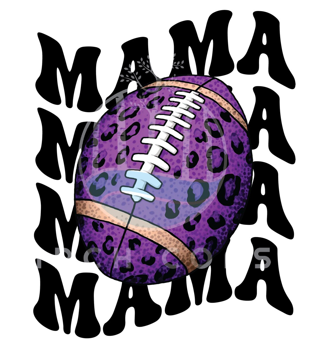 Foot Ball Mama Png, Purple Leopard Print Football Mama Png, Purple ...