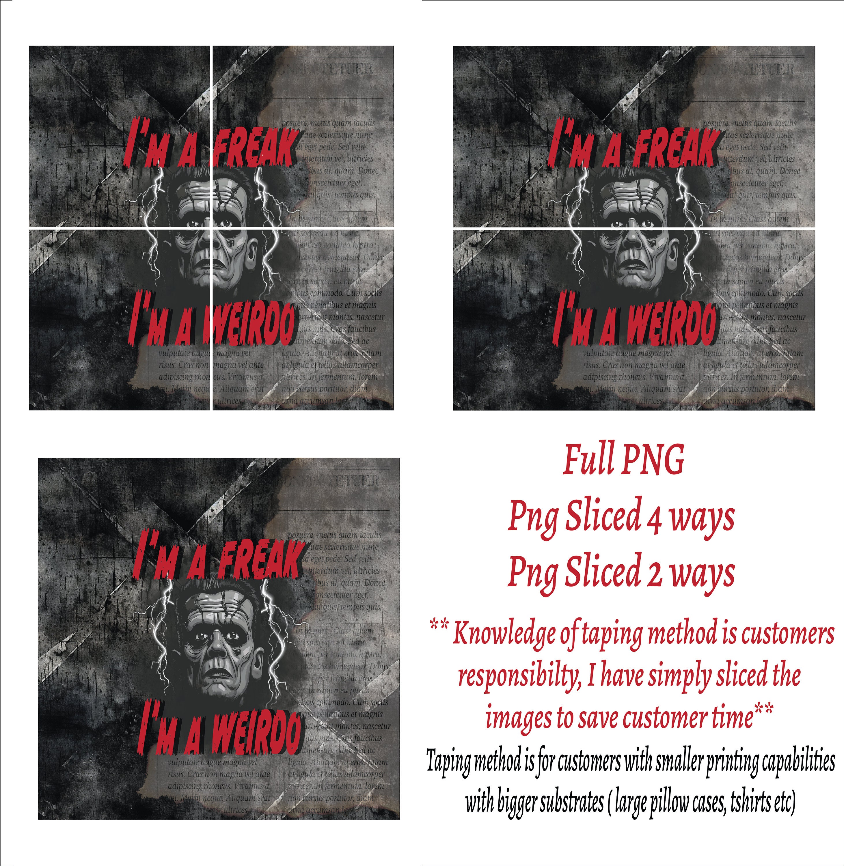 I'm A Freak, I'm A Weirdo Pillow Case Png, Frankenstein Pillow ...