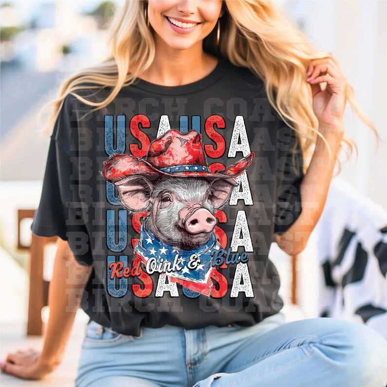 American Pig PNG, Western Png, 4th of July Png, Western 4th of July Png ...