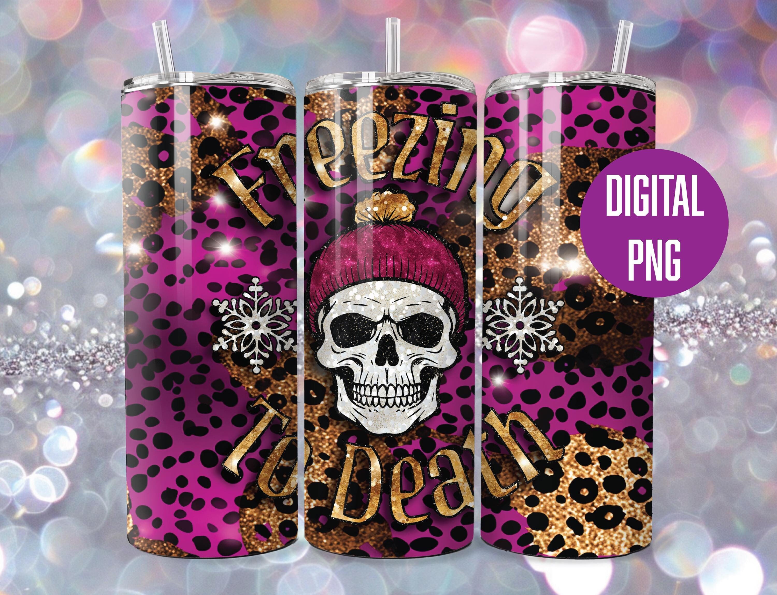 Freezing to Death Tumbler Wrap PNG | Skull Winter Toque Design ...
