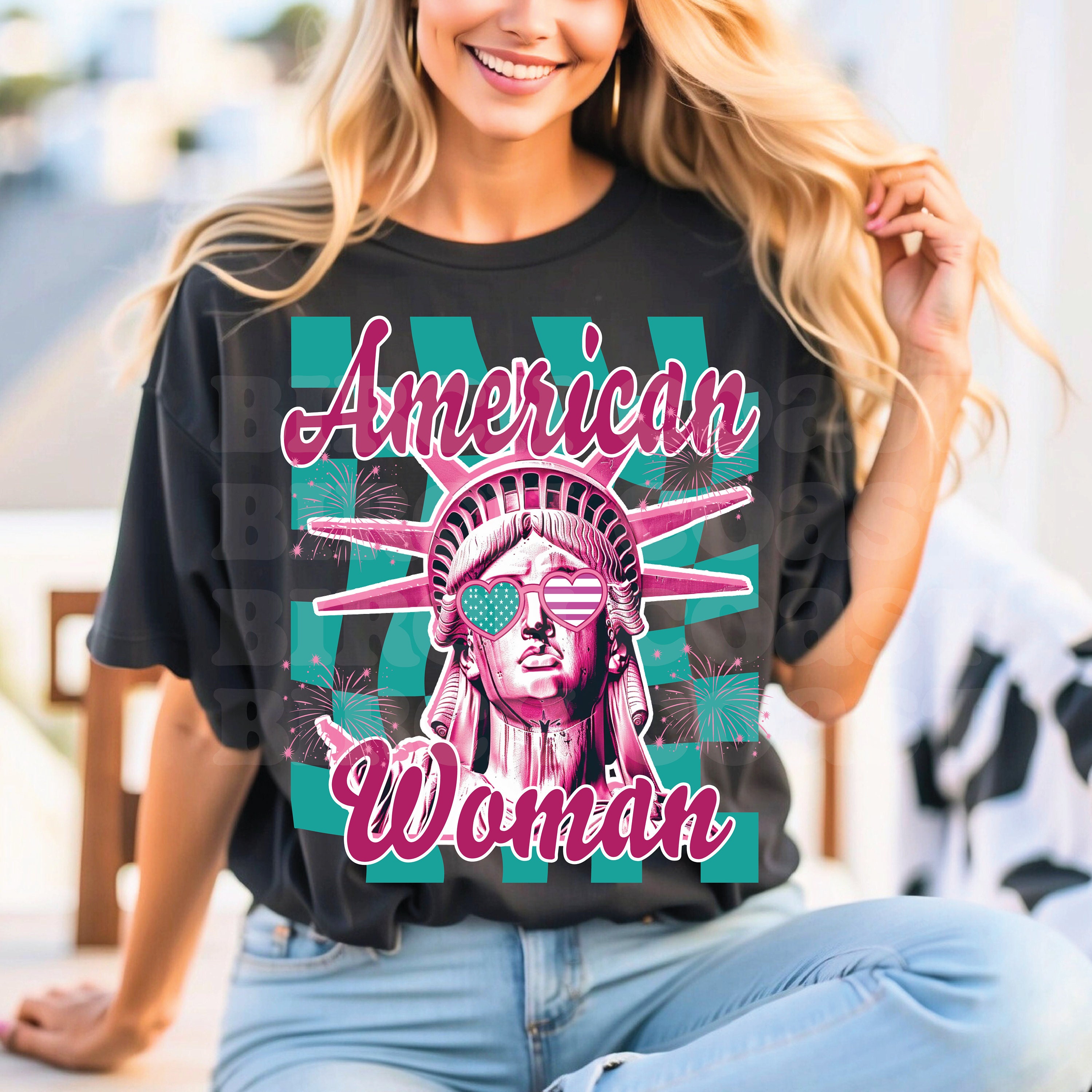 Fourth of July Lady Liberty Checkered Design PNG, American Woman ...