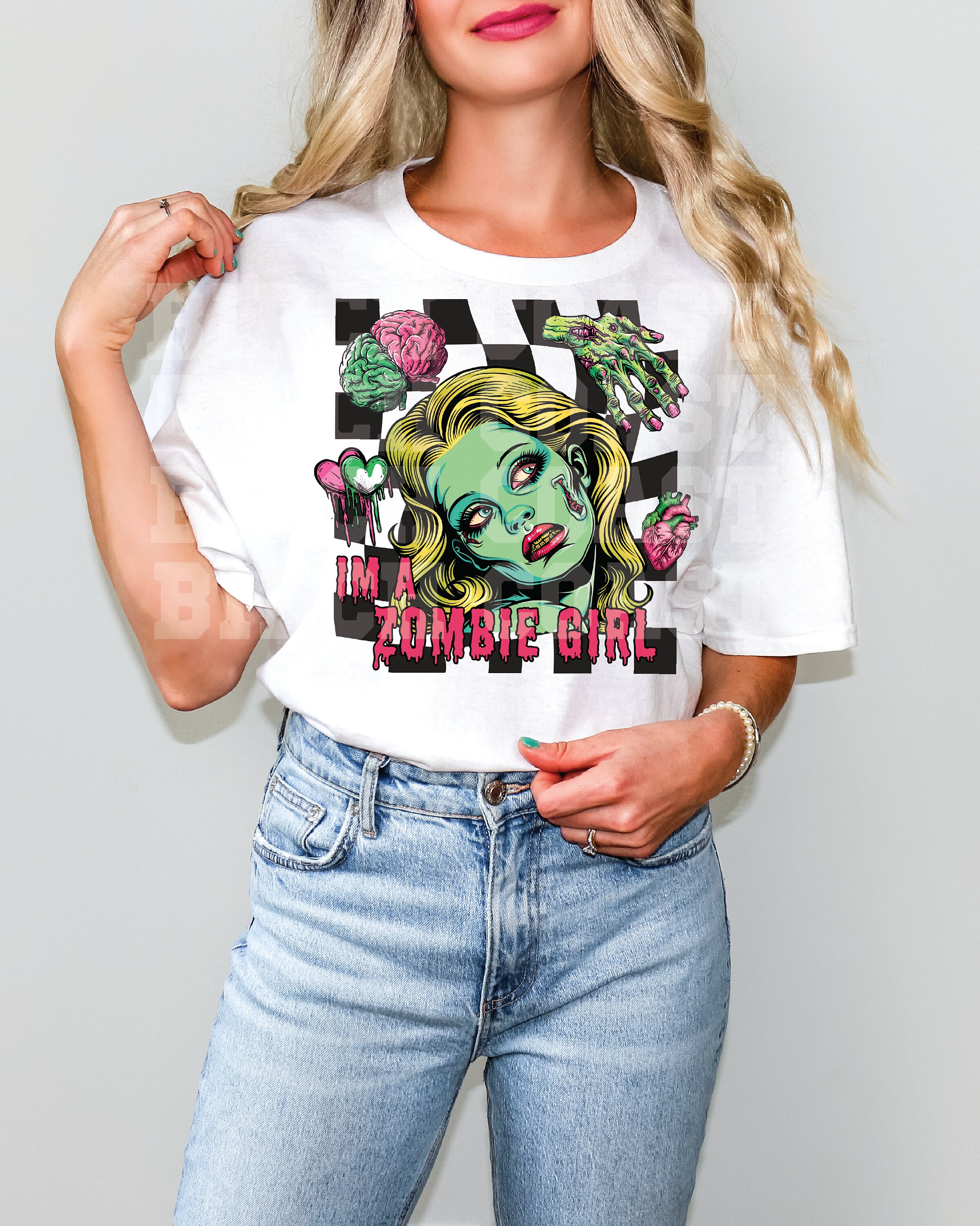 Im a Zombie Girl PNG , Hallloween Png, Spooky Png, Brains Pink, Girly ...