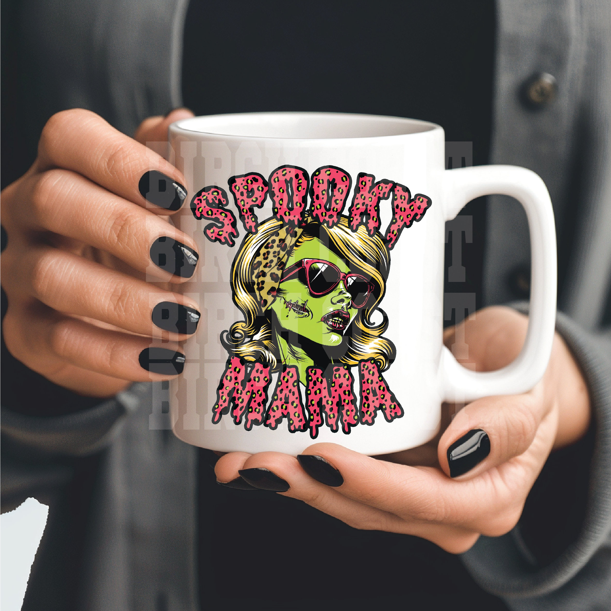 Spooky Mama Zombie Png, Mama Halloween Png, Zombie Png, Leopard Print ...