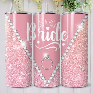 Bride Tumbler Wrap, Sublimation Wedding Wrap, Diamonds, Glitter, Bride ...