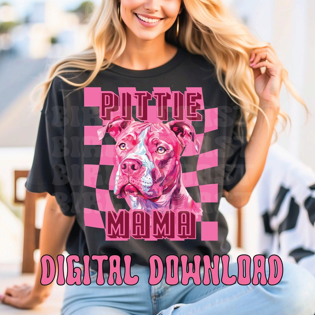 Dog Mama Png, Pittie Mama PNG Checkers Pink , Pitbull Mama, Dog Mom Png ...