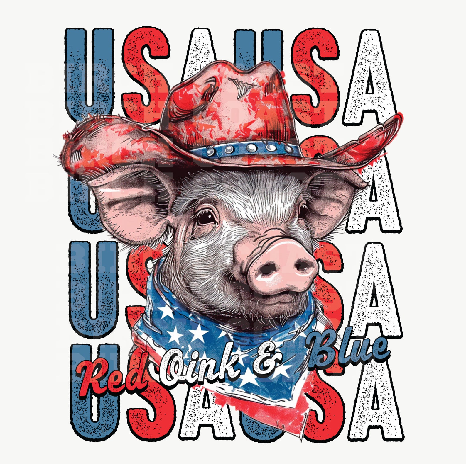 American Pig PNG, Western Png, 4th of July Png, Western 4th of July Png ...