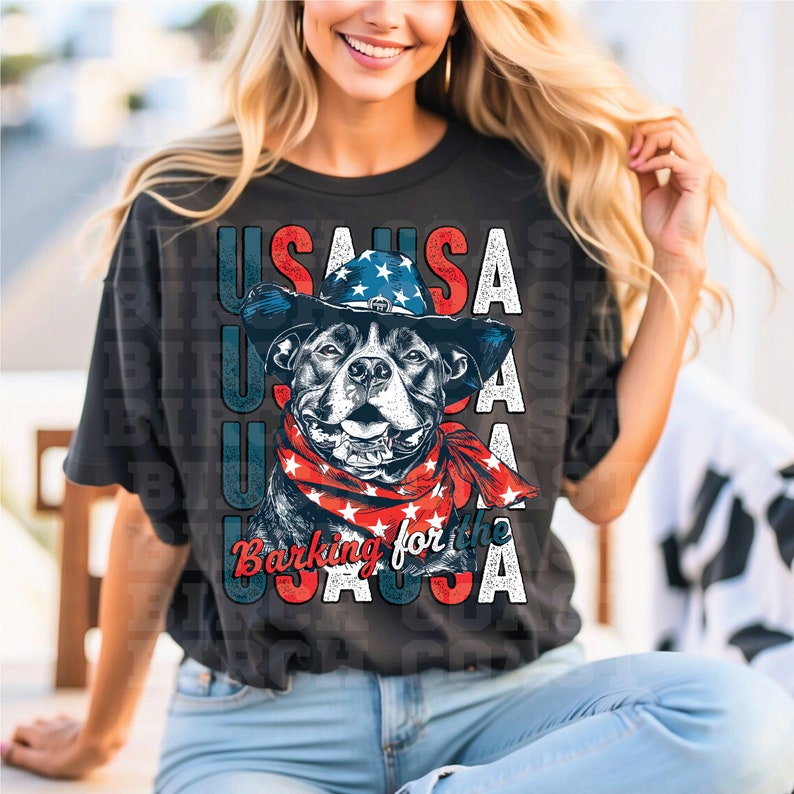 American Pitbull Dog PNG, Western Png, 4th of July Png, Western 4th of ...