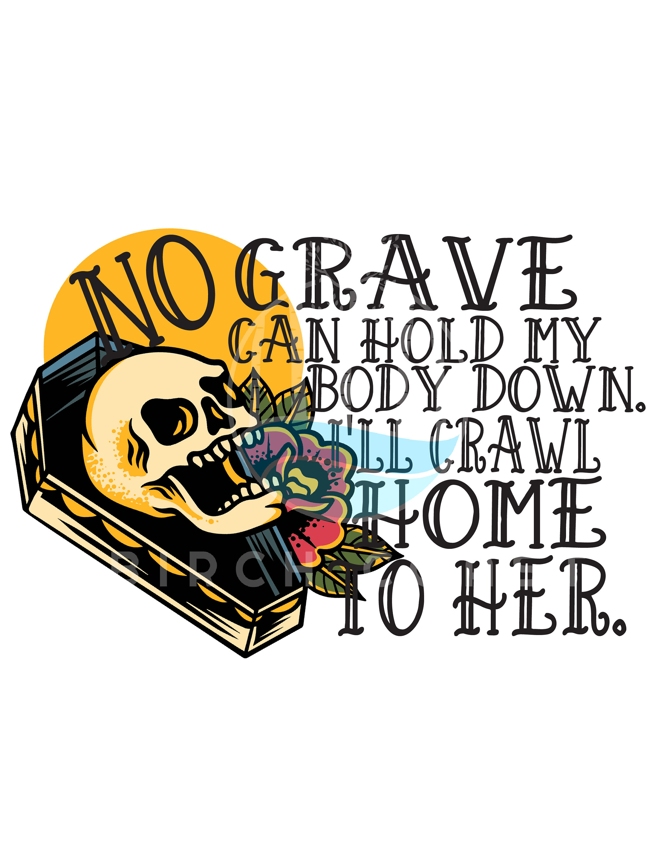 Crawl Home to Her Tattoo PNG Bundle , Skull_ Flowers, Streetwear ...