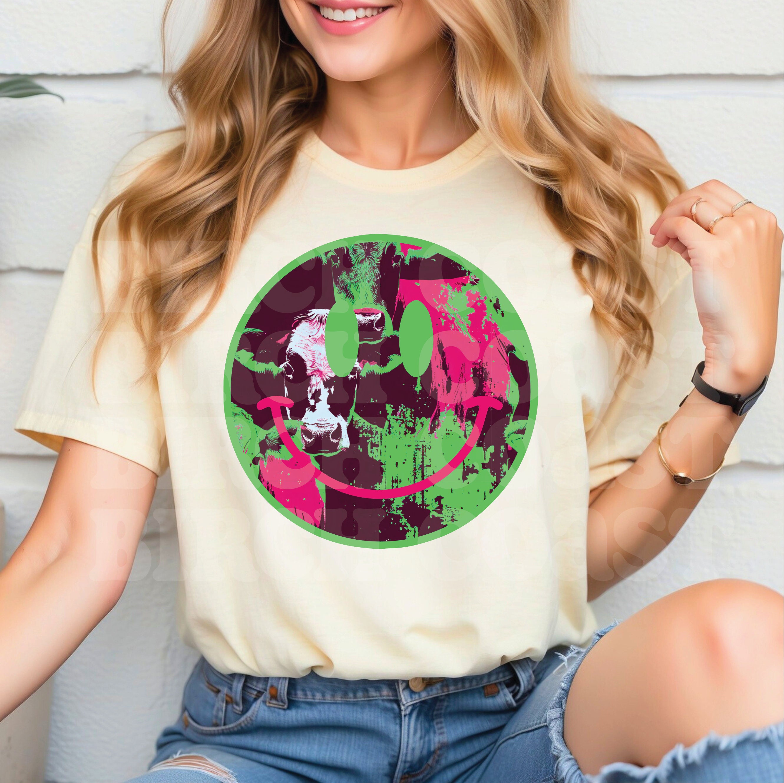 Smiley PNG Cow Print Smiley Face Png Pop Art Design Ideas Sublimation ...