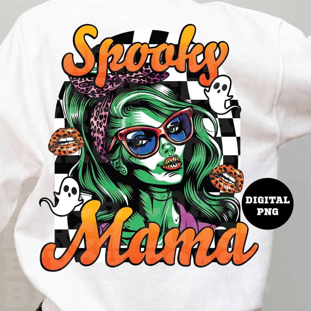 Spooky Mama Zombie Png, Mama Halloween Png, Zombie Png, Leopard Print ...