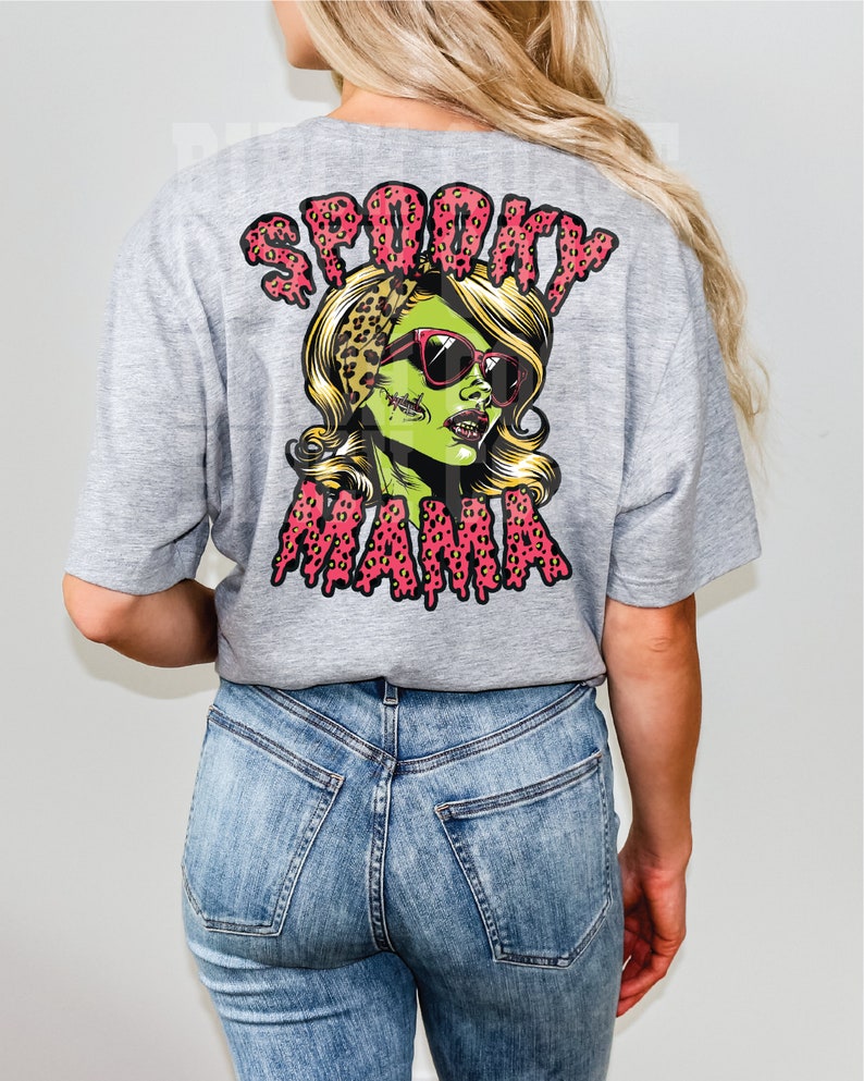 Spooky Mama Zombie Png, Mama Halloween Png, Zombie Png, Leopard Print ...