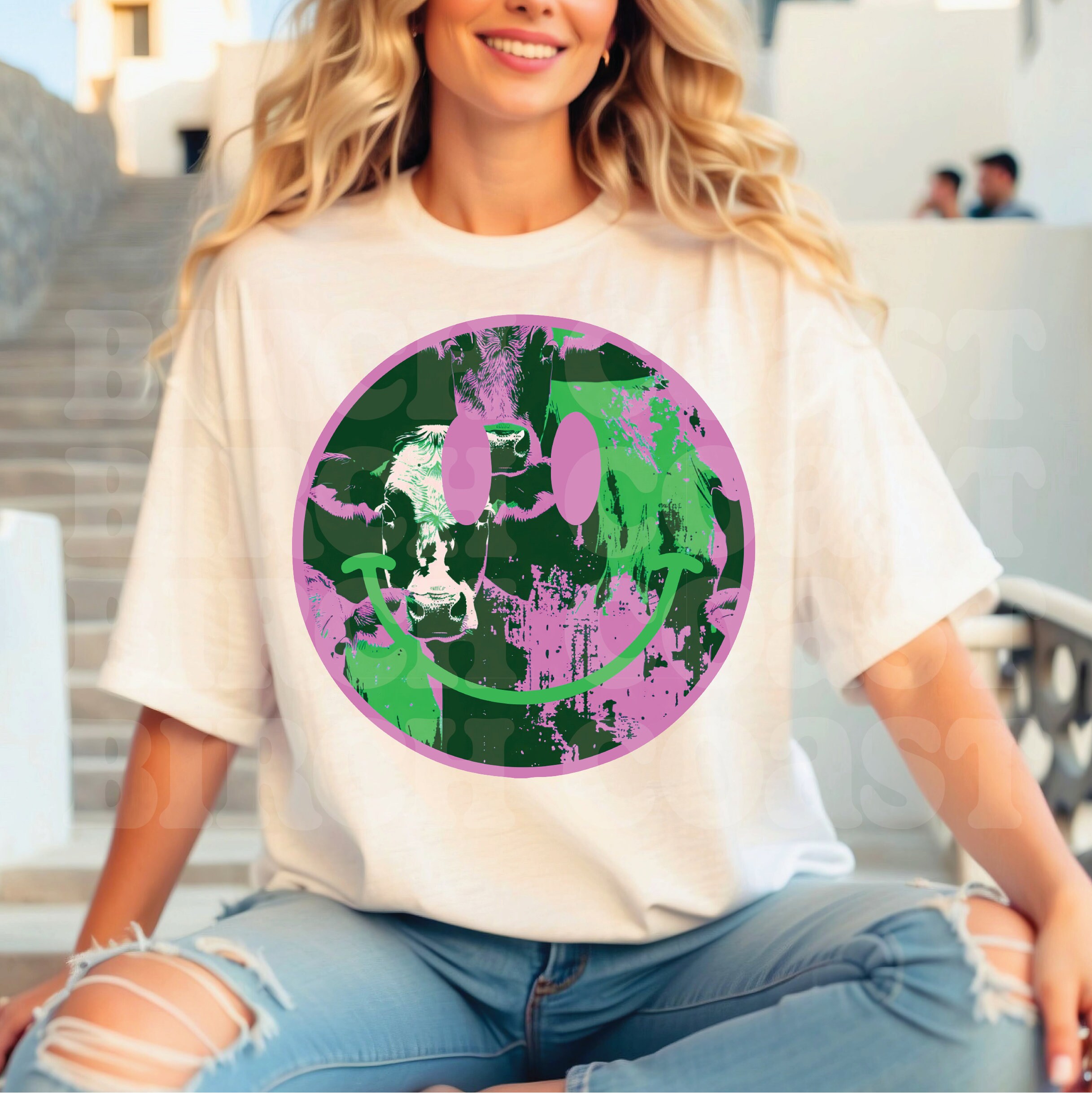 Smiley PNG Cow Print Smiley Face Png Pop Art Design Ideas Sublimation ...