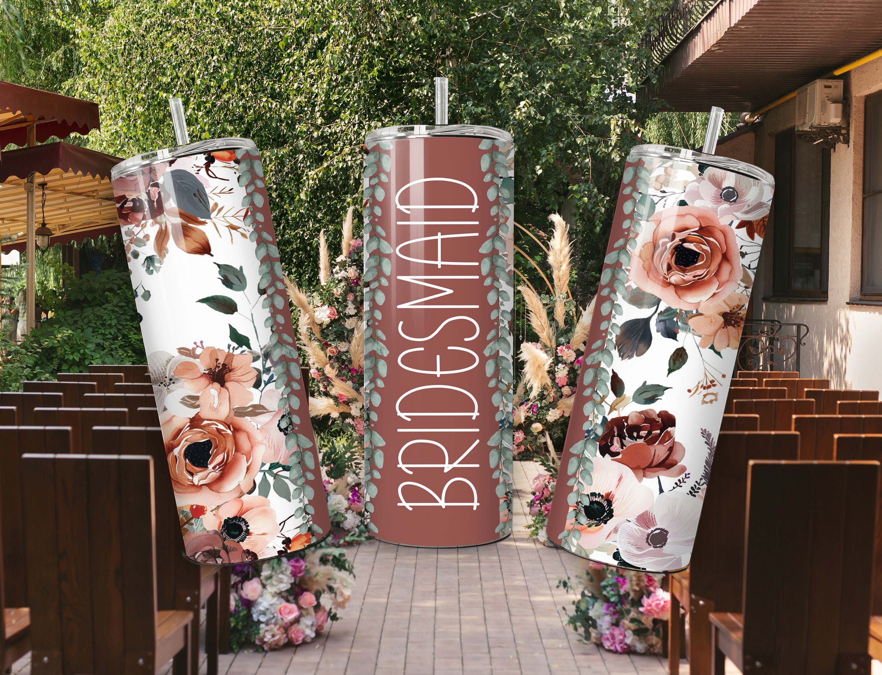 Bridal Tumbler Set, 6 Sub Print BUNDLE 20 Oz Skinny Tumbler Sublimation ...