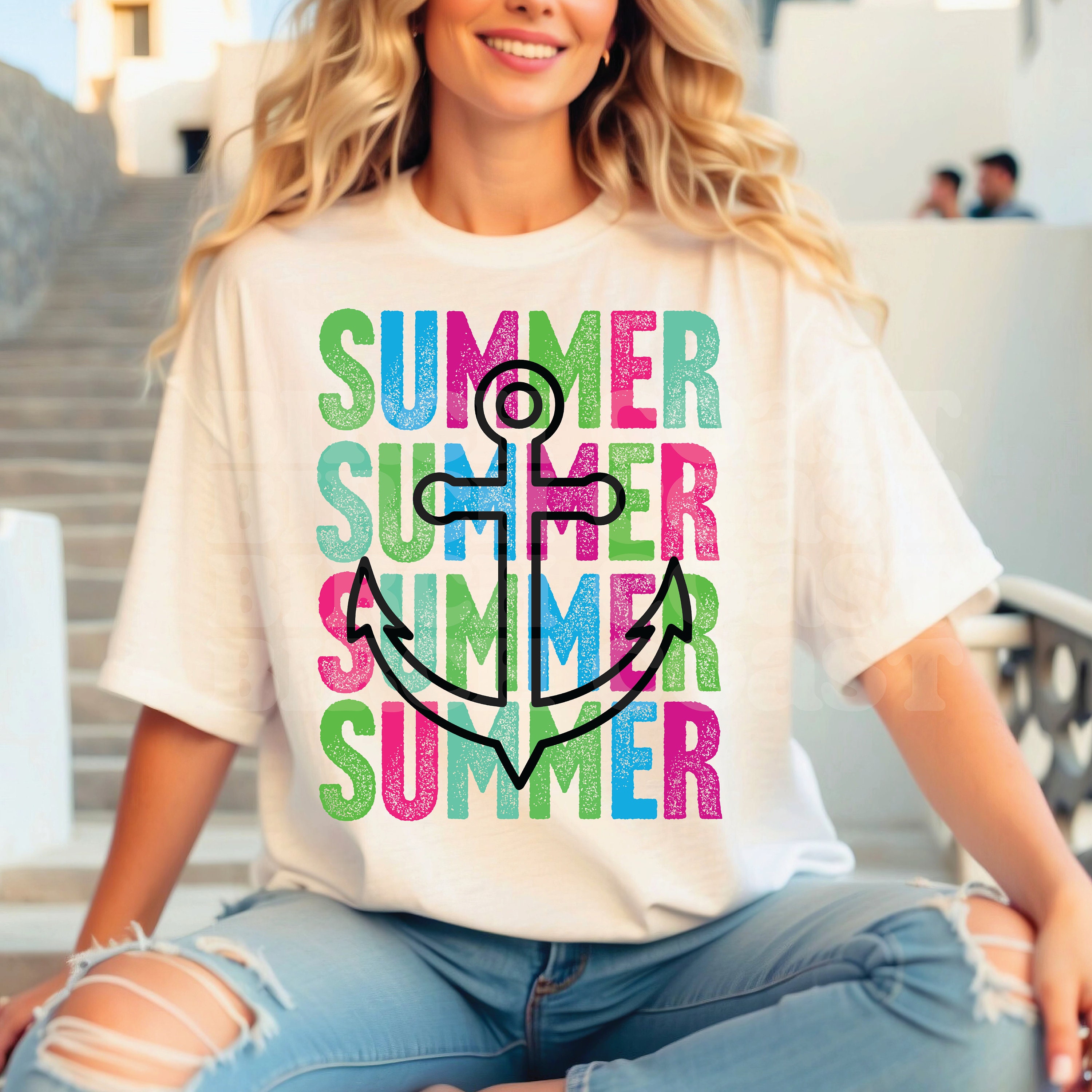 Sumnmer Sun PNG Beach Anchor PNG Summer PNG Comfort Colors Shirt ...