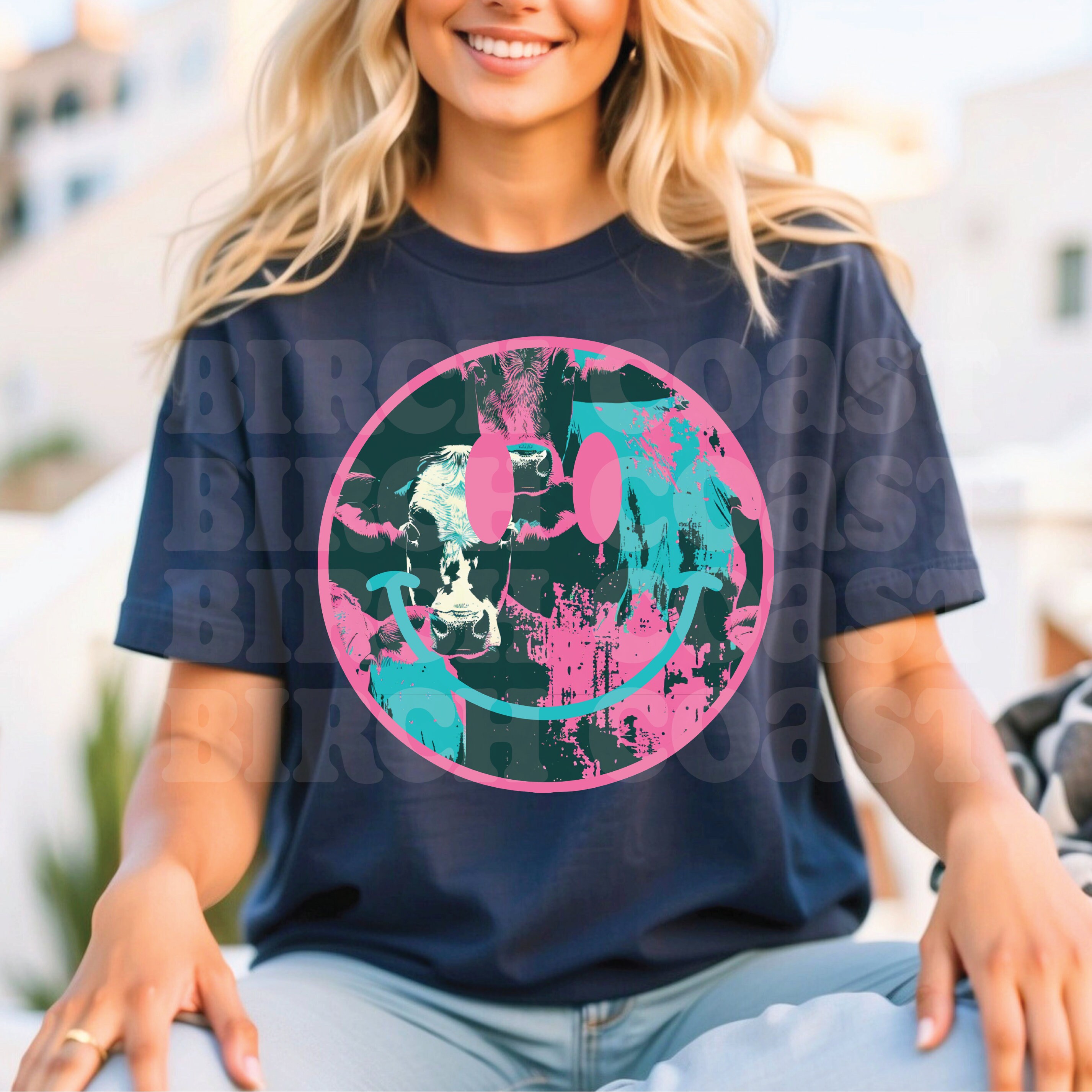 Smiley PNG Cow Print Smiley Face Png Pop Art Design Ideas Sublimation ...