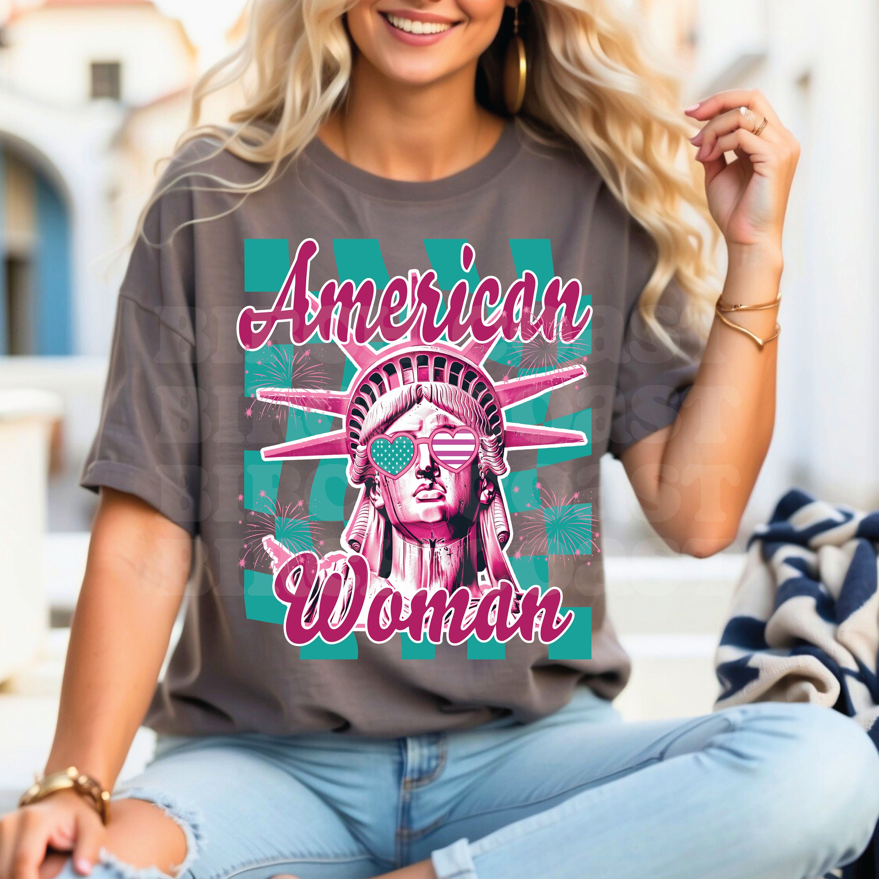 Fourth of July Lady Liberty Checkered Design PNG, American Woman ...