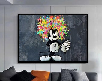 Mickey Mouse Graffiti Wall Art - Etsy