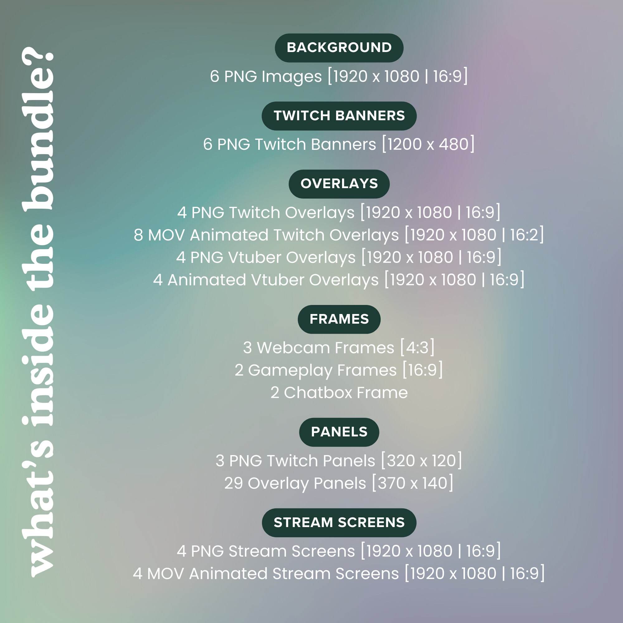 Green Blue Forest Night Sky Twitch Vtuber Overlay Set Animated & Static ...