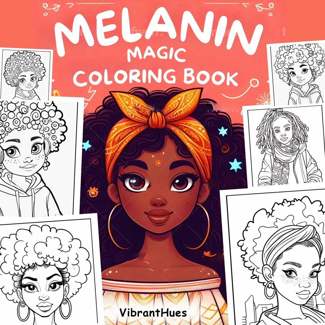 Melanin Black Girls Coloring Pages - Afrocentric Printable Art ...