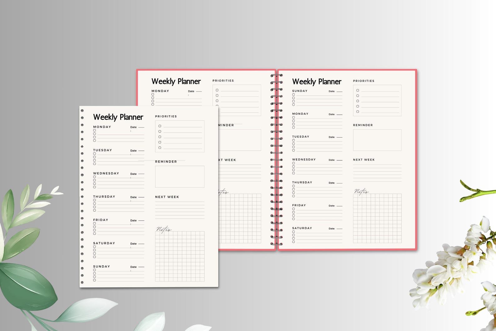 Beige Minimalist Weekly Planner | Weekly Task Organizer | Simple ...