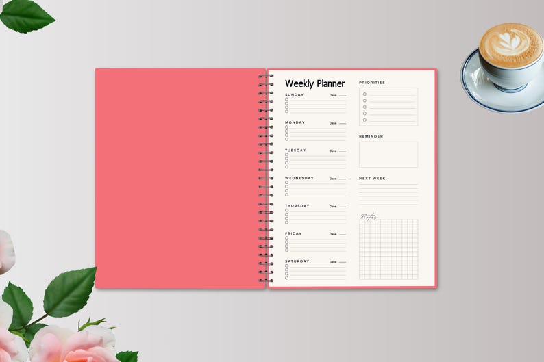 Beige Minimalist Weekly Planner | Weekly Task Organizer | Simple ...