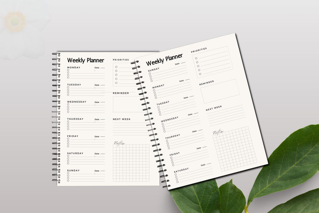 Beige Minimalist Weekly Planner | Weekly Task Organizer | Simple ...