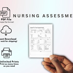 Head to Toe Assessment Template Nursing Checklist Nursing Student Notes ...