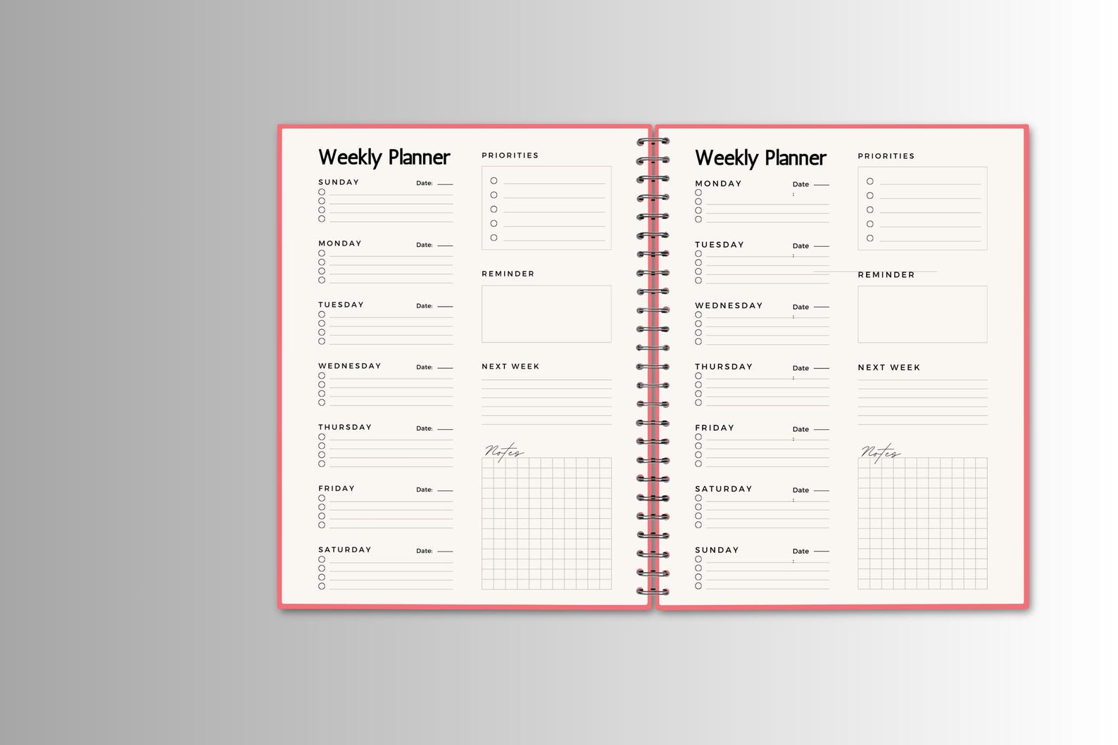 Beige Minimalist Weekly Planner | Weekly Task Organizer | Simple ...