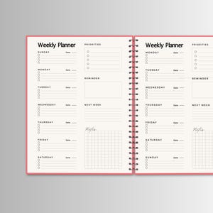 Beige Minimalist Weekly Planner | Weekly Task Organizer | Simple ...
