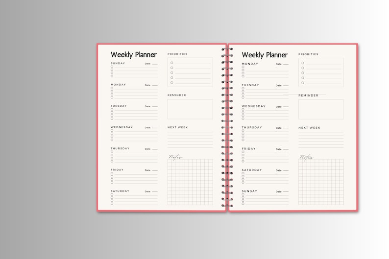 Beige Minimalist Weekly Planner | Weekly Task Organizer | Simple ...