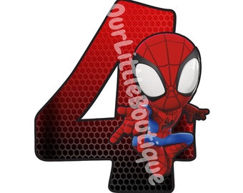 Printable Spidey 6th Birthday Cake Topper Digital Download Ready to Print and Handcut Instant ...