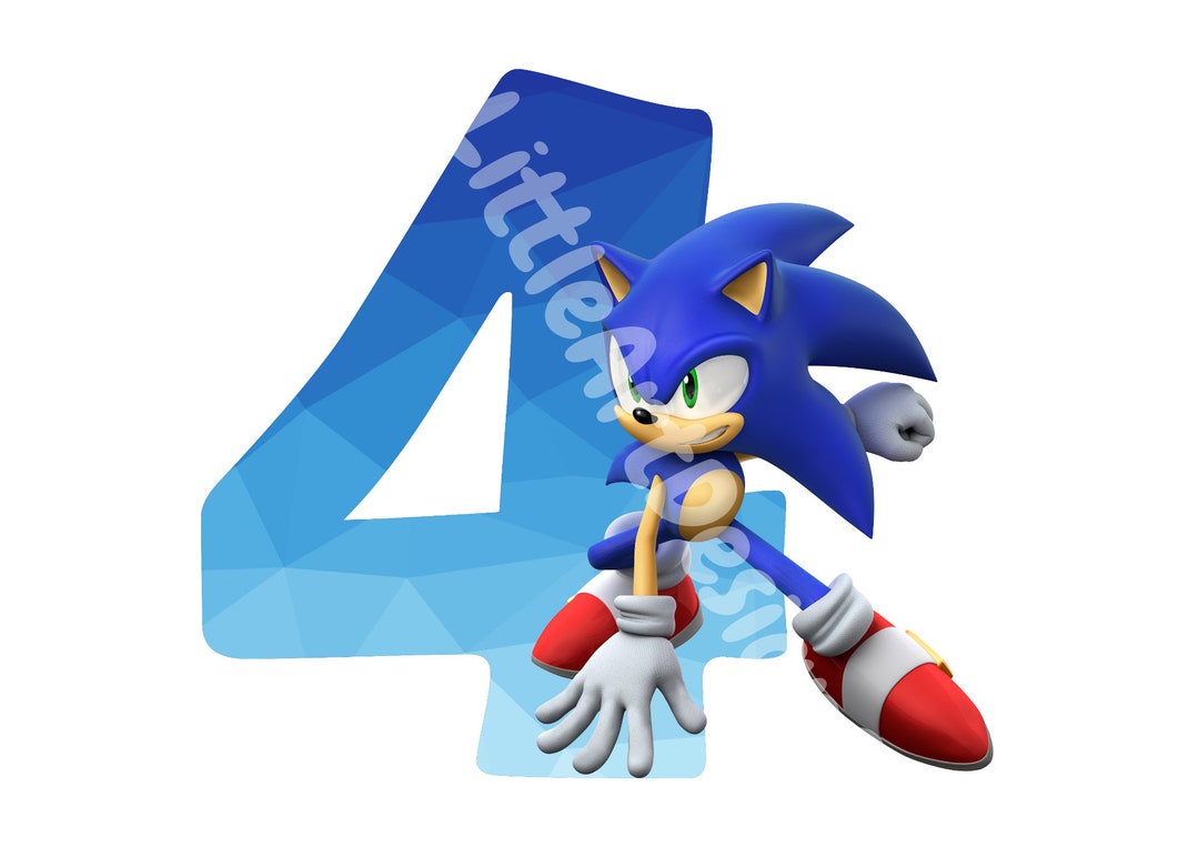 Printable Sonic the Hedgehog 4th Birthday | Cake Topper | Digital ...