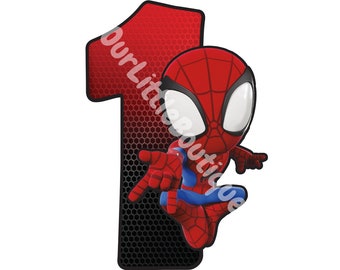 Printable Spidey 4th Birthday Cake Topper Digital Download Ready to Print and Handcut Instant ...