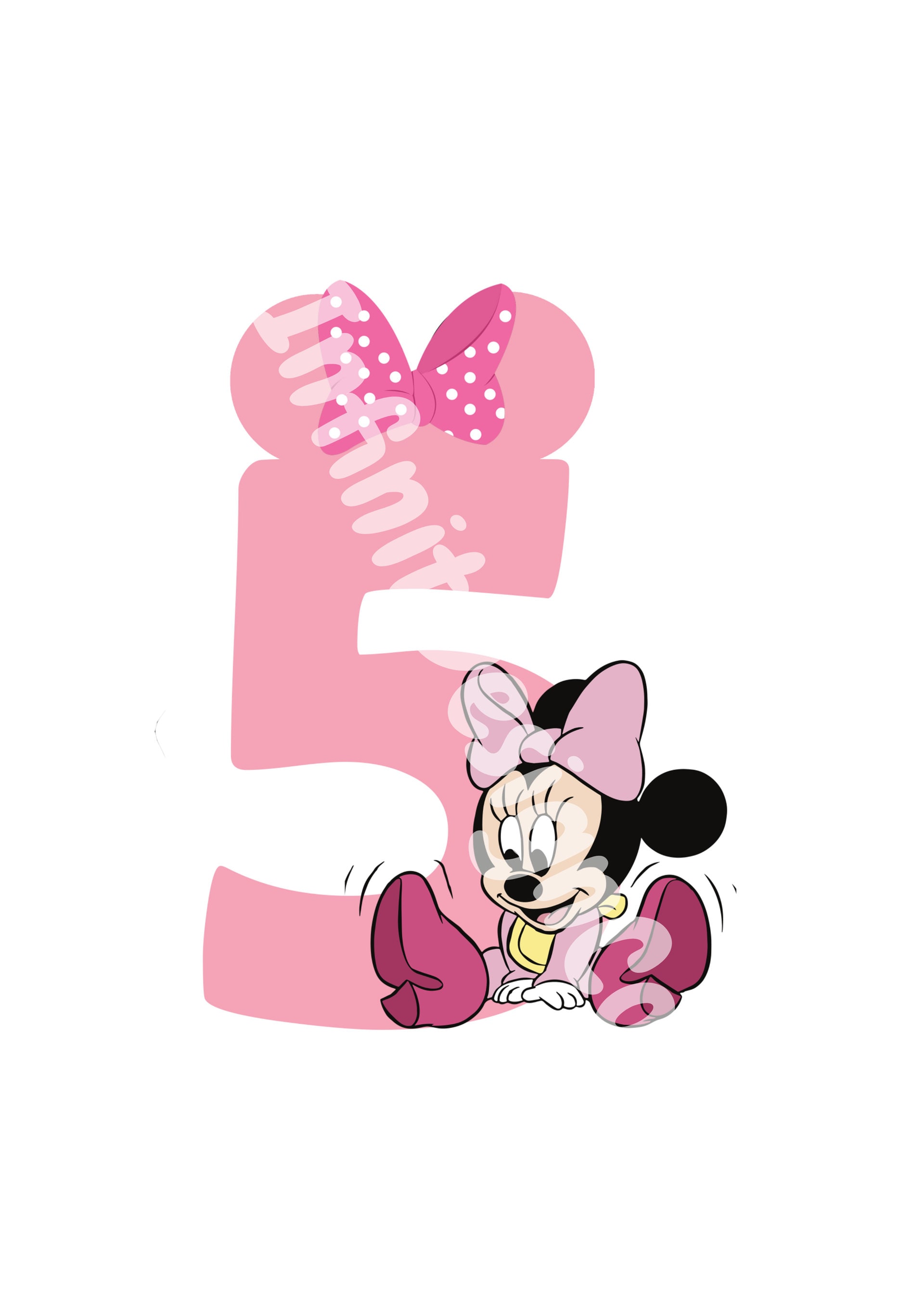 Printable PNG Minnie Mouse 5th Birthday Digital Download - Etsy Australia