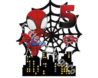 Printable Spiderman 3rd Birthday Cake Topper Digital Download Ready to Print and Handcut Instant ...