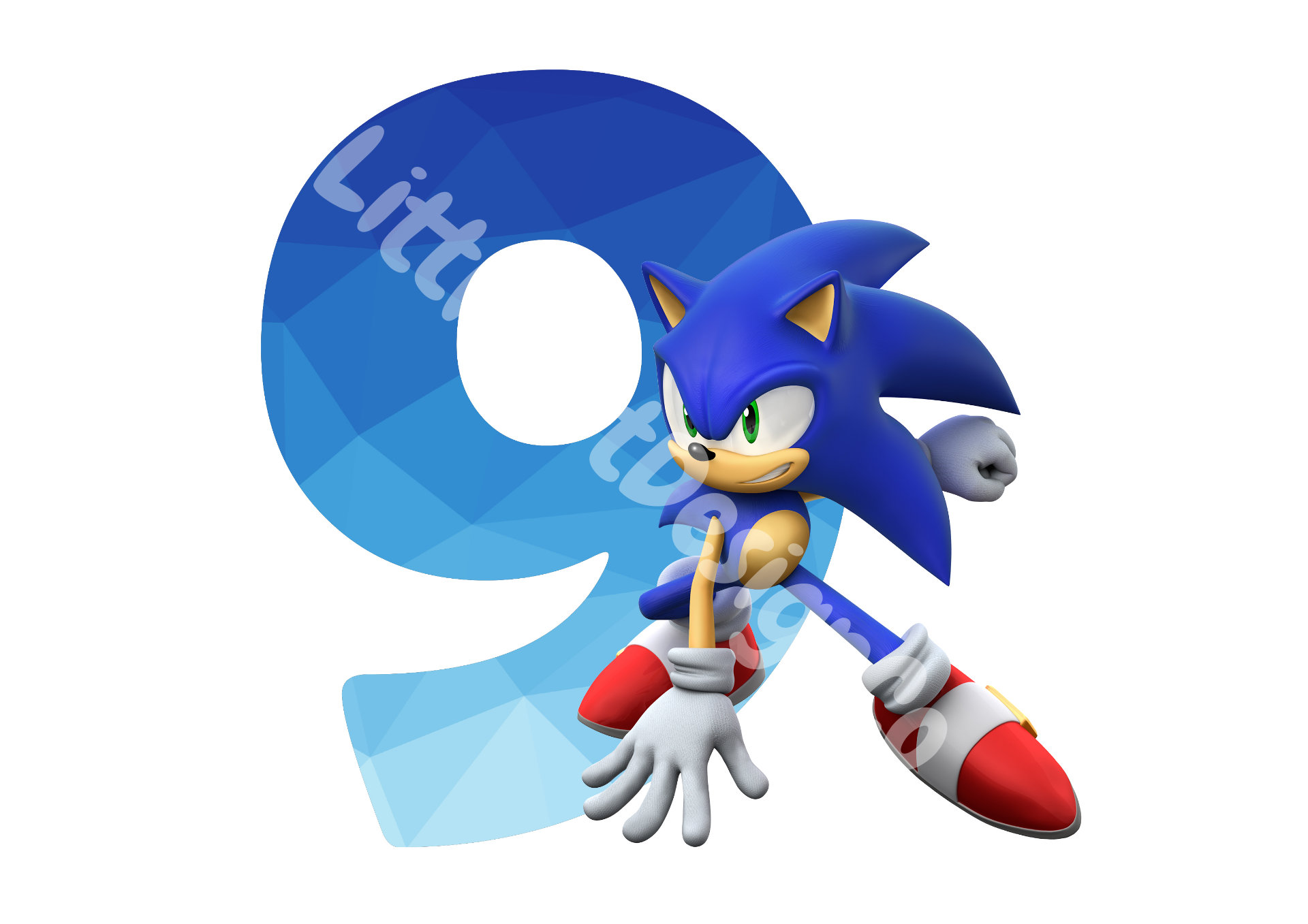 Printable Sonic the Hedgehog 9th Birthday Cake Topper - Etsy